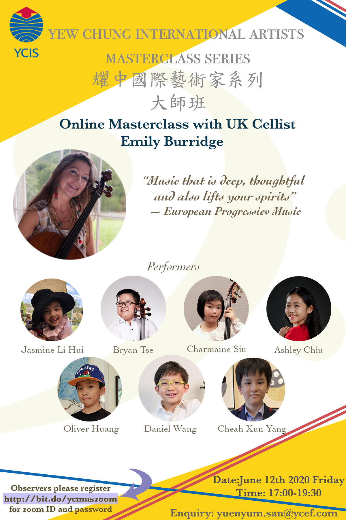 The resounding success of international cello masterclass on Zoom with ...